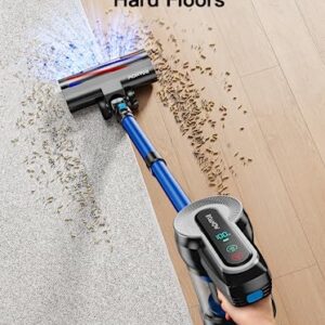 Roanow Cordless Vacuum Cleaner, 400W/33KPA Cordless Vacuum with LED Display, Lightweight & Ultra-Quiet Stick Vacuum Cleaner, 55Mins Runtime Vacuum Cleaner for Carpet and Floor, Home, Pet Hair Cleaning