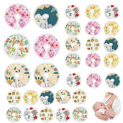 Komake G Tube Button Covers, 32 Pcs G Tube Pads Holder Cotton Pads for Feeding, Abdominal Soft G Tube Covers, Reusable Feeding Tube Supplies for Breastfeeding Nursing Care (Floral Random)