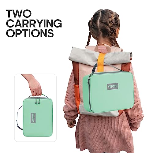 Yitote Lunch Box Kids With 2 Ice Packs Cute Lunch Box for Women Lunch Box for Girls and Boys Insulated Lunch Box for Adult to Work Or Take to Picnic Office Camping-Light Green