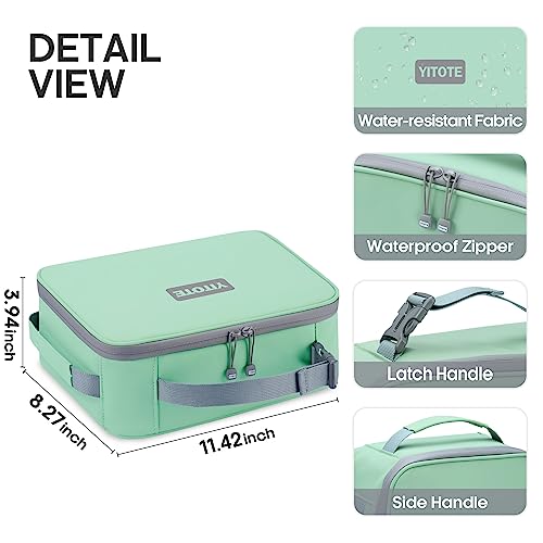 Yitote Lunch Box Kids With 2 Ice Packs Cute Lunch Box for Women Lunch Box for Girls and Boys Insulated Lunch Box for Adult to Work Or Take to Picnic Office Camping-Light Green