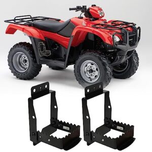 atv passenger foot rest, heavy duty atv foot rest for rear passenger anti-slip 4 wheeler foot rest universal foldable footrest compatible with polaris sportsman scrambler foreman fourtrax