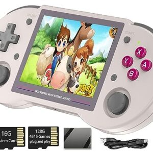 RG353PS Retro Handheld Game Console , Single Linux System RK3566 Chip 3.5 Inch IPS Screen 128G TF Card Preinstalled 4519 Games (Gray)