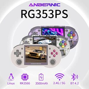 RG353PS Retro Handheld Game Console , Single Linux System RK3566 Chip 3.5 Inch IPS Screen 128G TF Card Preinstalled 4519 Games (Gray)