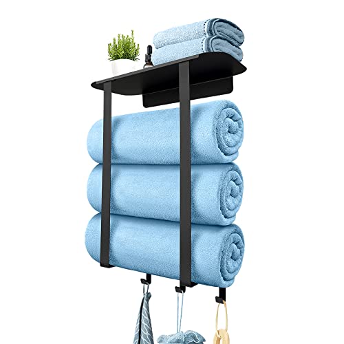 Pelreame Towel Racks for Bathroom,Towel Rack,Towel Holder for Bathroom Wall,Bathroom Towel Storage,Towel Organizer,Towel Holder,Bathroom Towel Rack,Towel Storage,Wall Towel Rack for Rolled Towels