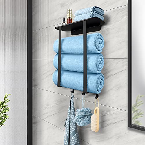 Pelreame Towel Racks for Bathroom,Towel Rack,Towel Holder for Bathroom Wall,Bathroom Towel Storage,Towel Organizer,Towel Holder,Bathroom Towel Rack,Towel Storage,Wall Towel Rack for Rolled Towels