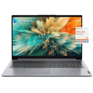 lenovo ideapad, 8gb ram, 256gb ssd, amd dual-core processor, 15.6 inch hd anti-glare display, long battery life up to 9.5hr, hdmi, sd card reader, windows 11, 1 year microsoft 365