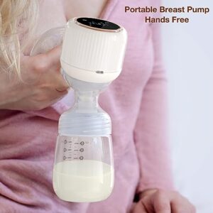 Breast Pump Electric, Wearable Breast Pump Baby Breastfeeding, Strong Suction 4 Mode & 9 Levels, Double|Portable Breast Pump Painless & Low Noise 18|21mm Flanges Fit Different Moms