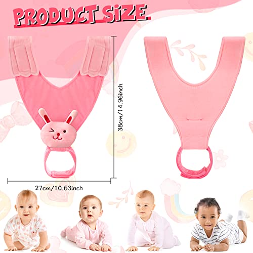 2 Pcs Adjustable Baby Bottle Holder Car Seat Bottle Spare Baby Bottle Feeding Sling Bottle Drink Holder Bracket Strap Tight Loop and Hook Tape for Hanging (Grey, Pink, Lovely Style)