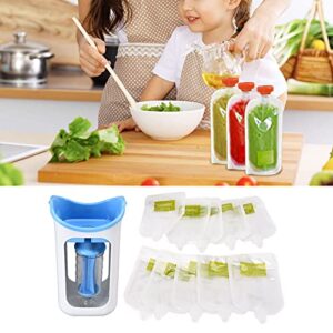 Baby Food Squeeze Station, Infants Pouch Puree Filling Squeezer Babies Homemade Fresh Fruit Juice Maker Reusable Portable Semi Solid Processor Storage Bags Toddlers Home Kitchen Restaurant (blue)