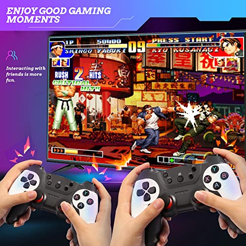 Wireless Retro Game Console, Equipped with 64G TF Card Plug and Play, Nostalgia Game Stick 4K 20000+ Games Built-in, 9 Classic Emulators, with Dual 2.4G Upgraded Wireless Controllers, White