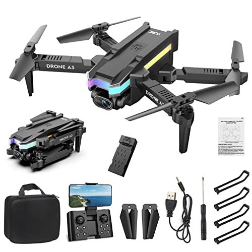 Drone with Camera, Remote Control Foldable Drone with Dual 4K HD FPV Camera - Altitude Hold, Headless Mode, One Key Start Speed Adjustment, Trajectory Flight, Birthday Gifts for Boys Girls #C