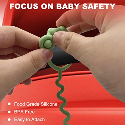 Yunaeduo Silicone Sippy Cup Leash for Baby - 2 Pack Sippy Cup Straps Food Grade Silicone - Keep Bottles and Sippy Cups Off The Floor - Keep Cups Sanitary, Dishwasher Safe - Gray