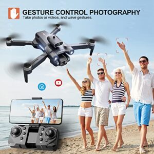 2023 Brushless Drones with Dual 4K HD Camera,2.4G WiFi FPV Video Foldable Drone RC Quadcopter for Adults/Beginners/Kids,One Key Take Off/Land,Waypoints Functions,3 Batterie 45Mins Flight Time (SIS)