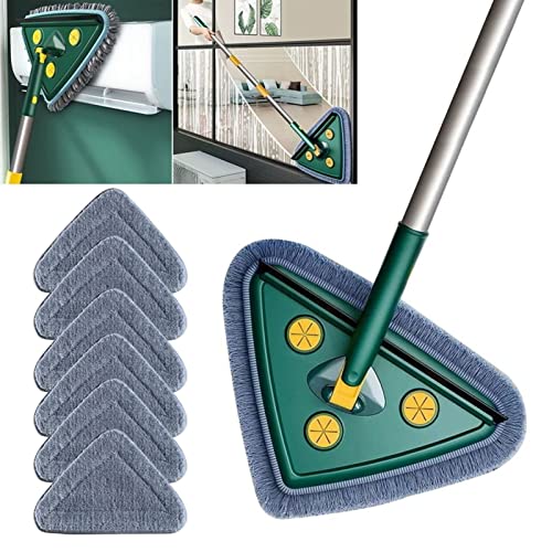 Mops for Floor Cleaning, Triangle Mops For Floor Cleaning 360 Adjustable Rotating Wall and Ceiling Cleaning Mop, with 59 inch Handle for Laminate,Hardwood,Ceramic,Marble Floor Cleaner Tool