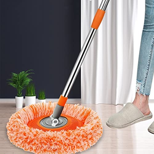 Mops for Floor Cleaning, 360° Rotatable Floor Mop with 3 Coral velvet Mop Head Extendable Long Handle Retractable Glass Wiper Window Cleaner Brush Car Cleaning Tools