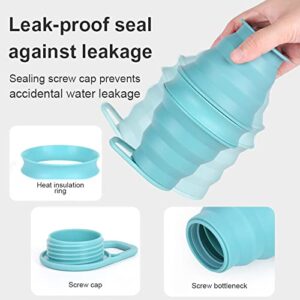 Shozxlcci Collapsible Water Bottle, Reusable Silicone Foldable Leak Proof Portable Sports Travel Water Bottles