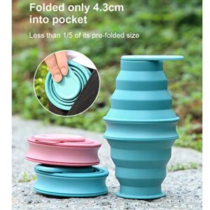 Shozxlcci Collapsible Water Bottle, Reusable Silicone Foldable Leak Proof Portable Sports Travel Water Bottles