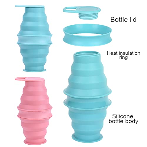 Shozxlcci Collapsible Water Bottle, Reusable Silicone Foldable Leak Proof Portable Sports Travel Water Bottles