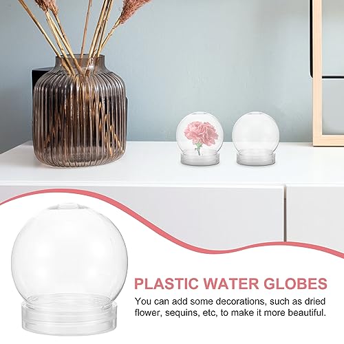 Yardwe 10pcs DIY Snow Globe Water Globe Clear Plastic Water Globe Jar with Screw Off Cap for DIY Crafts Customization Home Decoration Gifts