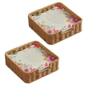 123Arts 2pcs Square Napkin Holders, Plastic Table Paper Towel Holders for Restaurant Home Decor,7.4 Inches