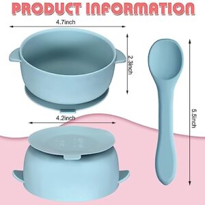 Tanlade 8 Pack Baby Silicone Suction Bowls with Spoon Baby Led Weaning Food Bowl Toddler Food Storage Bowl Dishwasher Microwave Safe Feeding Set