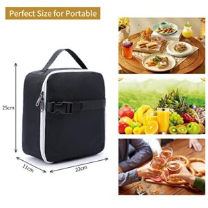 Insulated Lunch Bag for Women Men Work Lunch Pail Cooler, Reusable Thermal Soft Leakproof Lunch Box for Adult Office Lunch Tote Bag Fit Travel Picnic (Black)