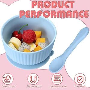 Jinei 6 Pack Baby Silicone Suction Bowls with Spoon Baby Led Weaning Food Bowl Toddler Food Storage Bowl Dishwasher Microwave Safe Feeding Set