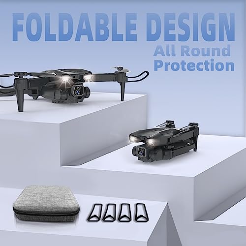 Drone with Camera HD 2 Cameras Mini Drones for Adults 135° Electrically Adjustable RC FPV WIFI Foldable Quadcopter Toy Aircraft Gifts 360° Flips Gravity Control Altitude Hold for Beginners 2 Batteries