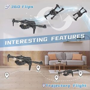 Drone with Camera HD 2 Cameras Mini Drones for Adults 135° Electrically Adjustable RC FPV WIFI Foldable Quadcopter Toy Aircraft Gifts 360° Flips Gravity Control Altitude Hold for Beginners 2 Batteries