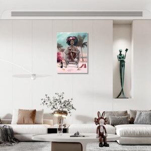 Churies African American Black Girl Wall Art,12x16 Inch Beautiful Woman Wall Poster Bathroom Living Room Girls' Room Wall Decor Set of 1