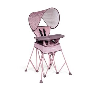 baby delight go with me uplift deluxe portable high chair | travel high chair | sun canopy | indoor and outdoor | canyon rose