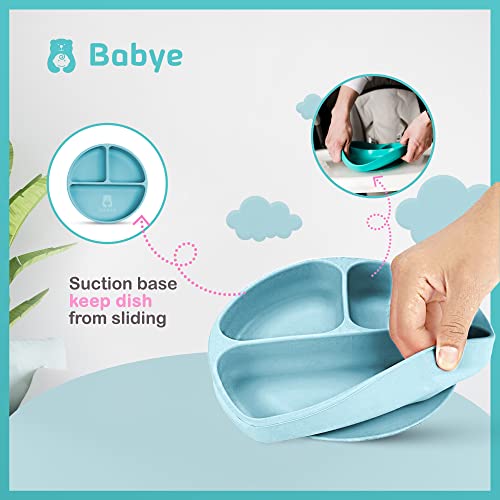 BABYE Silicone Baby Feeding set, Baby led weaning supplies, Baby spoons, Sippy cup, Toddler utensils, toddler plates, baby bowls, feeding supplies, Snack cups, Baby bibs