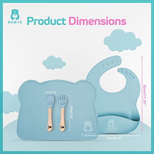 BABYE Silicone Baby Feeding set, Baby led weaning supplies, Baby spoons, Sippy cup, Toddler utensils, toddler plates, baby bowls, feeding supplies, Snack cups, Baby bibs