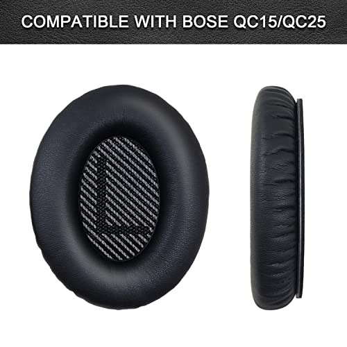 Replacement Ear Pads for Bose QuietComfort 15/QuietComfort 25(QC15/ 25), Headphone Ear Covers with Memory Foam, Soft Leather, Adaptive Bose Noise Cancelling Headphones Replacement Earpads Cushions