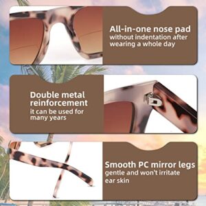 LADEESSE Bifocal Sunglasses For Women Oversized Retro Reading Sunglasses 3 Pack UV400 Sun Readers Glasses +2.0