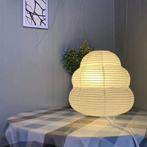 white rice paper lamp - paper lantern lamp handmade paper table lamp bedside table lamp modern paper desk lamp simple design home decor for nightstand, living room, dorm, office soft light