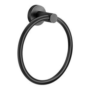 matte black towel ring - sus304 stainless steel hand towel holder, modern bathroom wall mount towel rack - 1 pack