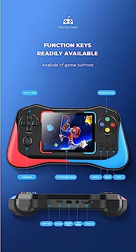 Yooya Handheld Game Console for Kids Adults, 3.5'' LCD Screen Retro Handheld Video Game Console, Preloaded 500 Classic Retro Video Games with Rechargeable Battery, Support 2 Players and TV Connection