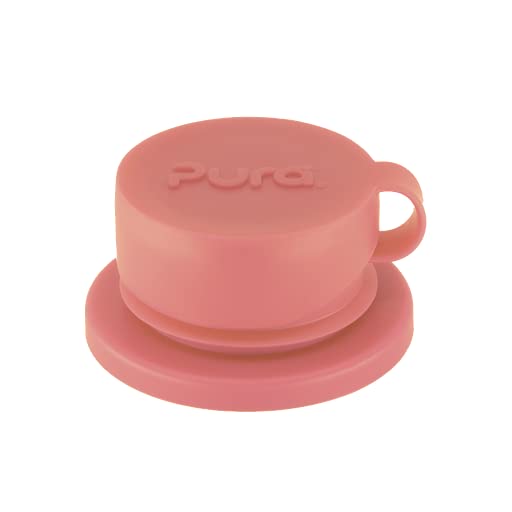 Pura Sport Big Mouth Silicone Sport Top Lid - Plastic-Free, Spill-Leak Proof, Medical-Grade, Fits All Bottle - Rose