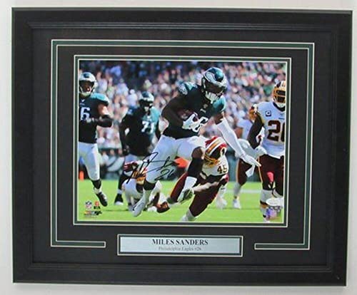 Miles Sanders Philadelphia Eagles Signed 11x14 Photo Framed JSA 146586 - Autographed NFL Photos