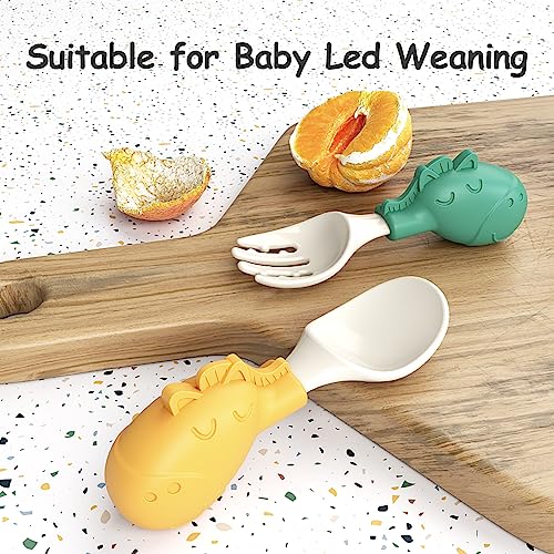 6 Pack Baby Spoons and Forks, Baby Led Weaning Supplies, Baby Utensils Self Feeding, BPA-Free & Phthalate-Free for Baby & Toddler