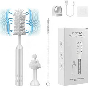 electric bottle brush set with baby bottle brush cleaner,rechargeable straw cleaner brush,silicone bottle brush kit,for baby bottles pacifiers straws travel bottle brush set