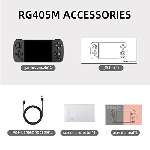 FABB RG405M Retro Game Console, 4G+128G Mini Handheld Console with 4000 Games, 4-Inch Android 12 System Console for Kids and Adults