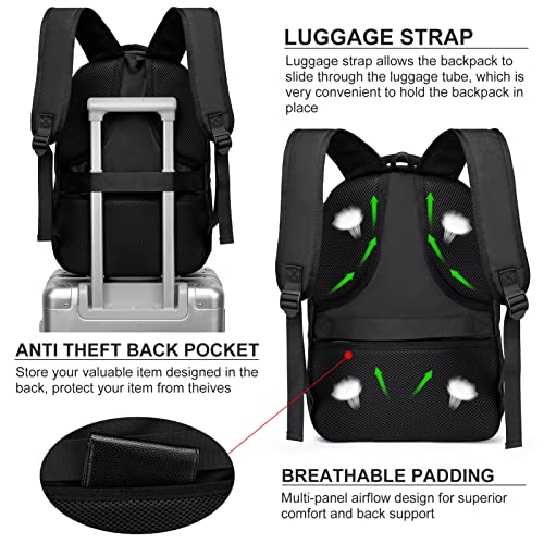 Travel Laptop Backpack, Large School Backpack for Boys, Business Slim Durable Laptop Backpack with USB Charging Port, 15.6 Inch Anti Theft Water Resistant College Computer Bag Daypack for Men Women