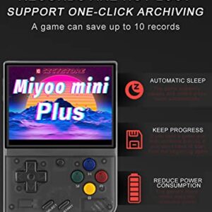 CICYSTORE Miyoo Mini Plus Handheld Game Console,Retro Game Console for Adults and Children,3.5" IPS Screen,64GB TF Card 10,000+ Games,Support WiF(Purple-64G)