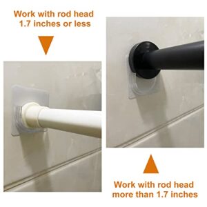 Venupple Shower Rod Holder, 2 Packs Tension Curtain Rod Bracket No Drilling, Adhesive Shower Rod Retainer Shower Curtain Rod Holder | Shower Curtain Rod not Included