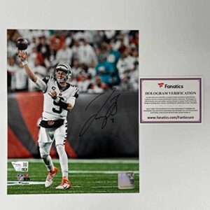 autographed/signed joe burrow cincinnati bengals 8x10 football photo fanatics coa #2