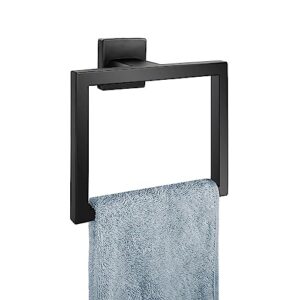 matte black towel ring,square hand towel holder,towel hanger, bathroom hardware accessories,sus 304 stainless steel wall-mounted