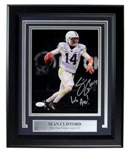 sean clifford penn state signed/inscribed 8x10 photo framed jsa 164039 - autographed college photos