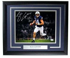 sean clifford penn state signed/inscribed 11x14 photo framed jsa 164027 - autographed college photos